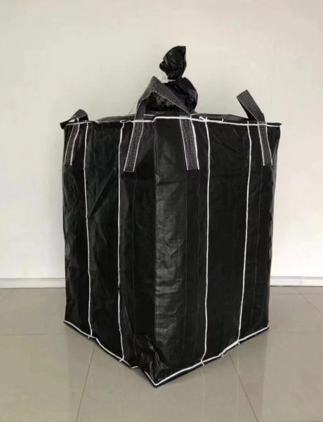 Quality Black PP woven baffle bag / Q bag FIBC for powder flour carbons chemical powders for sale