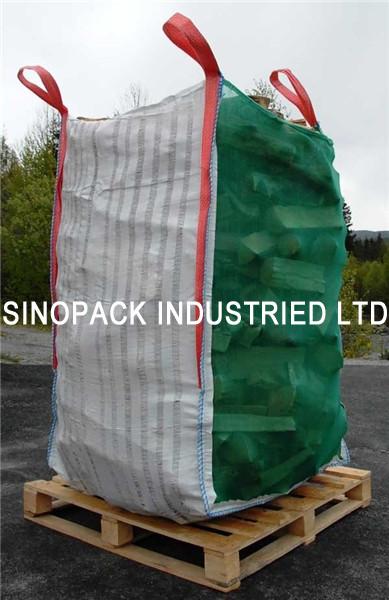 China Firewood ventilated mesh bulk bags with 100% vigin polypropylene supplier