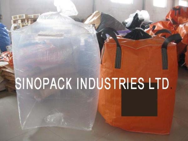 China Large clear Form Fit PE Bulk Fibc big bag liner for carbons / fine powder supplier