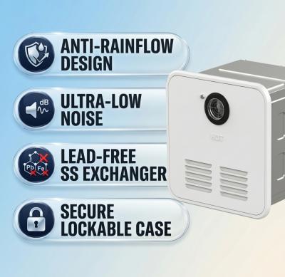 China Outdoor RV Gas Water Heater 65000-80000BTU Customizable With Anti Rain Backflow for sale