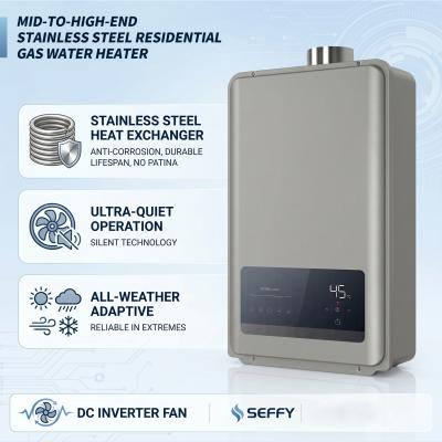 China Adjustable 12L-16L/Min Indoor Gas Geysers Energy Saving For Household Shower System for sale