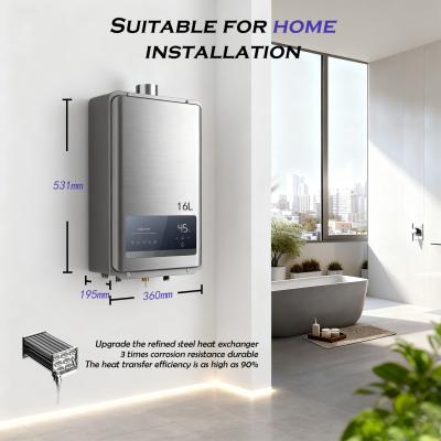 China 12L-16L Home Gas Water Heater With Stainless Steel Heat Exchanger Anti Corrosion Design for sale