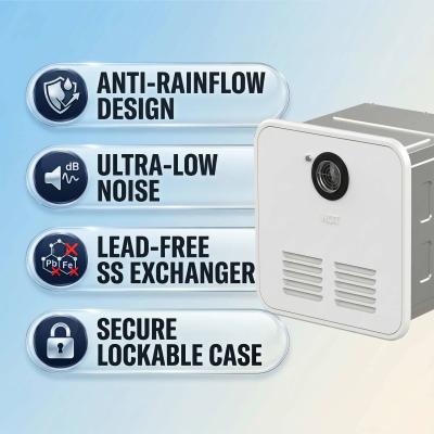 China Premium Stainless Steel RV Gas Water Heater With 9 Safety Protections 15x15 Inch for sale