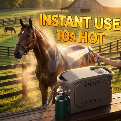 China Portable Tankless Water Heater with 6L/min Constant Temperature 5200mAh Battery and Copper Heat Exchanger for Outdoor Shower for sale