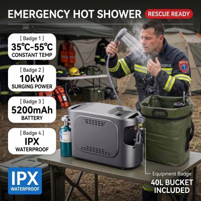 China Emergency Field Rescue Relief Shower 10kW Propane Heater 5200mAh Battery for sale