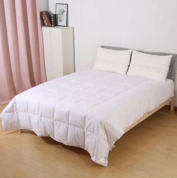 Quality White Home King Size Solid Microfiber Comforter With Piping Duvet Quilt for sale