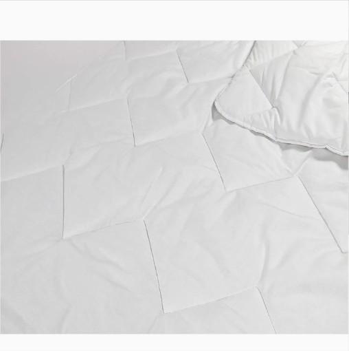 Polyester microfiber comforter showing box quilting pattern