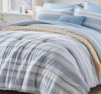 Quality Customized Cationic Washable Printed Duvet Comforter Blue Stripe Washable for sale
