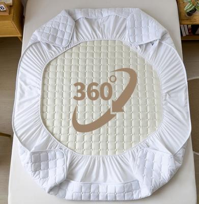 China Machine Washable Bedding Mattress Protector Waterproof White Mattress Protector Topper for sale