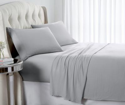 China Breathable Gray Microfiber Bed Sheet Set Machine Washable Soft Microfiber Sheet Set for sale