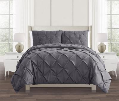 China King Size Microfiber Pinch Pleat Duvet Cover With Corner Ties Solid Microfibre Quilt Cover for sale