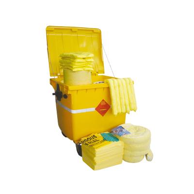 China 360L Wheeled Bin Chemical Spill Kit for Acids and Caustics for sale