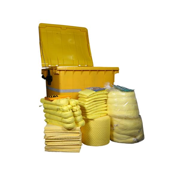 Quality Wheeled Bins Hazchem Spill Kits 120 Litre Capacity For Emergency Leakage for sale