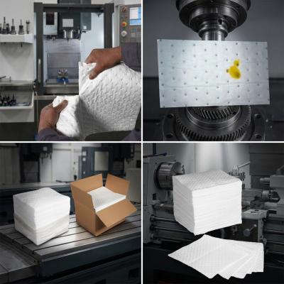 China 100% Virgin Polypropylene Oil Only Absorbent Pads with High Absorption Capacity 40 x 50 cm for sale