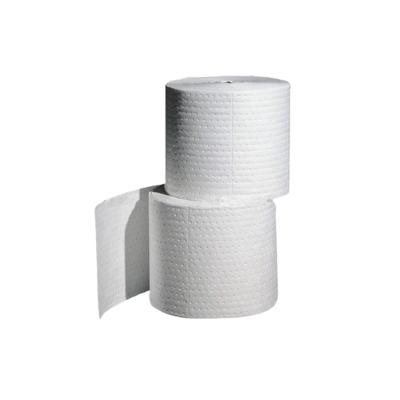 China Perforated Tear Off Oil Sorbent Pads Roll Form Oil Only Absorbent Sheets for sale