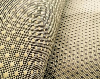 China Tela híbrida colorida de grande resistência do jacquard de Aramid do carbono de pano de Kevlar do carbono à venda