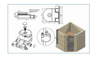 Cina Colore di Brown delle cerniere di porta di sauna dell'OEM cerniera di porta di vetro da 180 gradi in vendita
