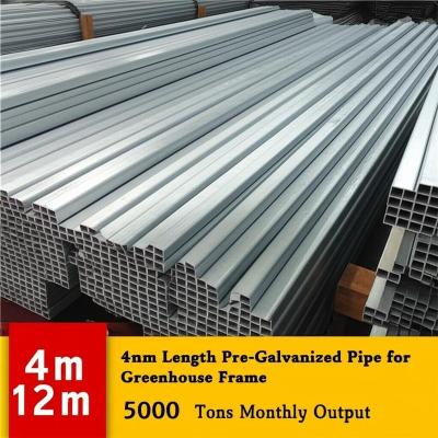 China 4m 12m Length Pre-Galvanized Pipe for Greenhouse Frame 5000 Tons Monthly Output for sale