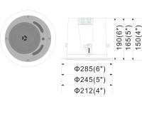 China Coaxial Flush Mount Ceiling Speaker 8 Ohm Impedance Waterproof for sale