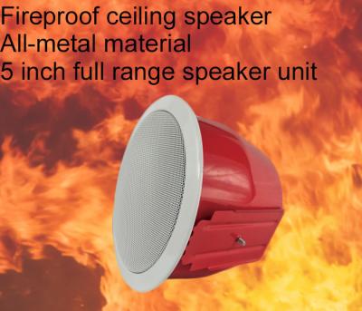 China 5" Fire Alarm Ceiling Speaker 100V 6w/3w/1.5w/0.75w Red Dome Ceiling Mounted Fire Alarm Speaker for sale