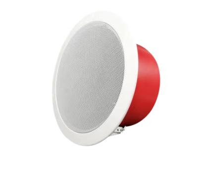 China EN54 Fireproof Ceiling Speaker 6W Red White Dome PA Ceiling Speakers 6 Inch for sale