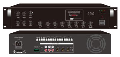 China 240W FM Bluetooth 6 Zones Output Mixing Amplifier With Remote Control for sale