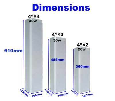 중국 40W 실내 패시브 MDF 칼럼 스피커 전문 오디오 100V/70V 라우드스피커 판매용