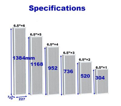 China 60W Outdoor Column Speaker IP44 Upright Speaker Aluminium Shell for sale