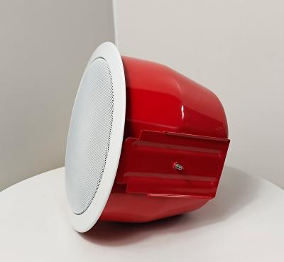 China 5" Fire Alarm Ceiling Speaker 100V 6w/3w/1.5w/0.75w Red Dome Ceiling Mounted Fire Alarm Speaker for sale