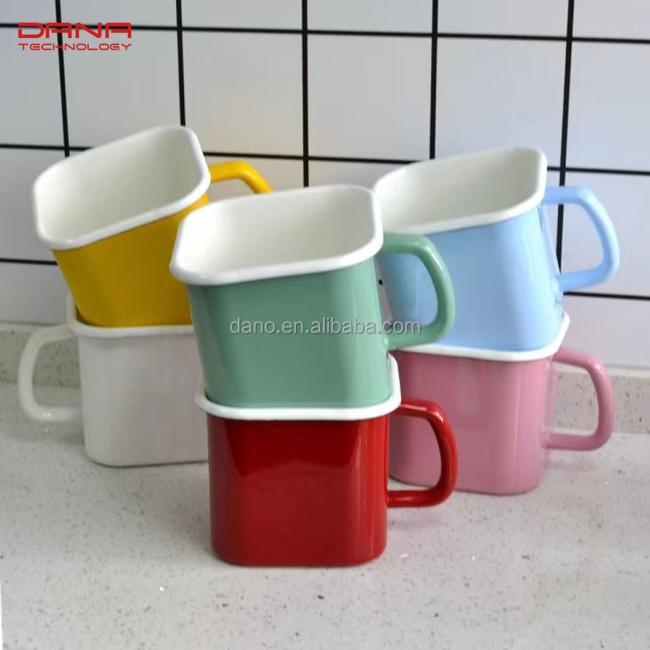 1.45L Enamel Noodle Pot Round Milk Cup with Enamel/PE Cover