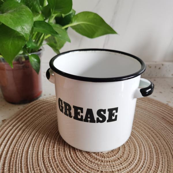 Quality Handmade Ceramic Container Keeper with Strainer Enamel Customized Logo Bacon Fat for sale