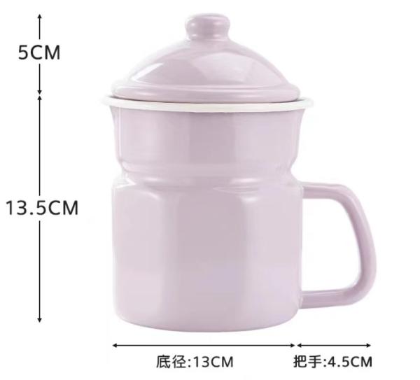 Quality Customized Logo Enamel Oil Keeper Grease Container With Stainless Steel Filter for sale