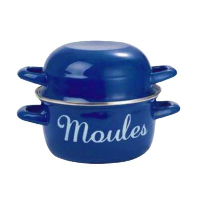 China Enamel Coating Mussel Pot Casserole 15cm 20cm 26cm 30cm Kitchen Cookware for sale
