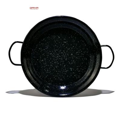China Classical Style Carbon Steel Paella Pan Diameter 18 20 22 24 26 28cm Enamelware Cookware for sale