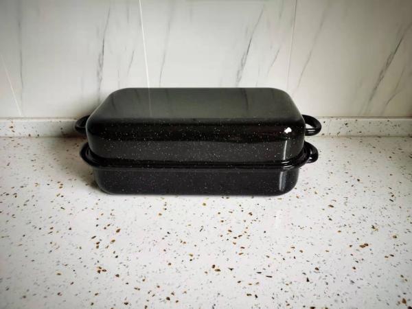 Quality Classical Style Enamel Rectangular Casserole Dish Set Carbon Steel Baking Pans for sale