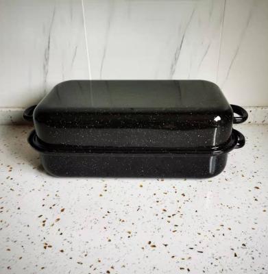 China 304 Steel Rim Enamel Bakeware Handmade Custom Kitchen Enamelware Baking Tray OEM for sale