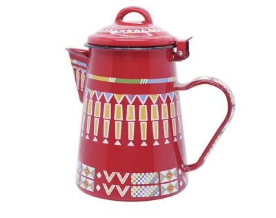 China Enamel Coating Tea Kettle Hot Cool Water Coffee Pot Enamel Water Kettle Custom Color for sale
