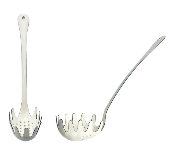 Quality 304 Stainless Steel Rim Spaghetti Serving Fork Pasta Spoon With Teeth Custom Size for sale