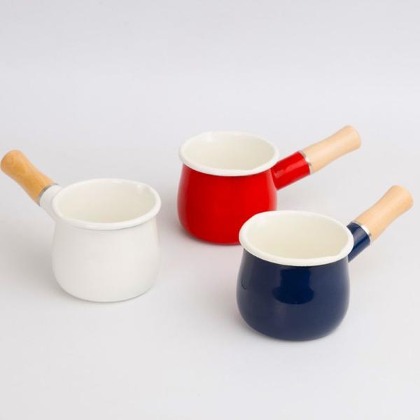 Quality Rolled Edge Rim 550ml Enamel Commercial Saucepan Crafted Using for sale