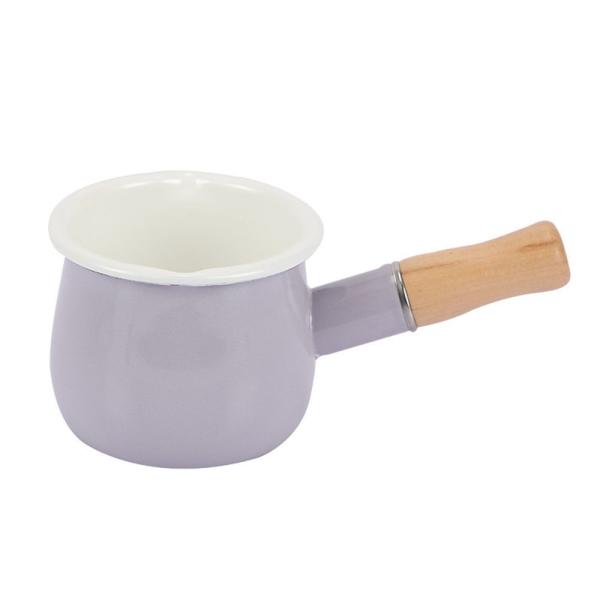 Quality Rolled Edge Rim 550ml Enamel Commercial Saucepan Crafted Using for sale