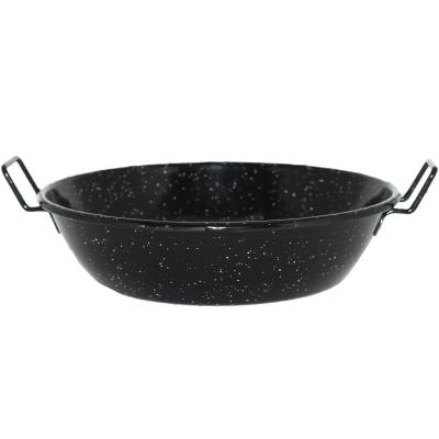 China Classical Style Eco Friendly Enamel Paella Pan With Handles For Food Service Industry for sale