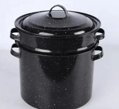 China Eco Friendly Enamel Casserole Pot Italian Kitchenware Multi Purpose High Pot Solid Color for sale