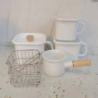 China Enamel Steel Classical Mini Fast Noodle Cooking Pot For Convenient Snack Making for sale