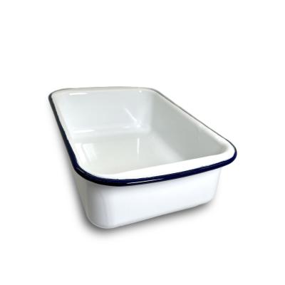 China OEM Size Enamel Tableware Sets Metal Plate Dishes High Temperature Logo Printing for sale