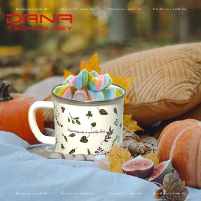China Production 30 Days 12oz Sublimation Enamel Printed Custom Enamel Camping Coffee Mug Enamel Cups Bulk for sale