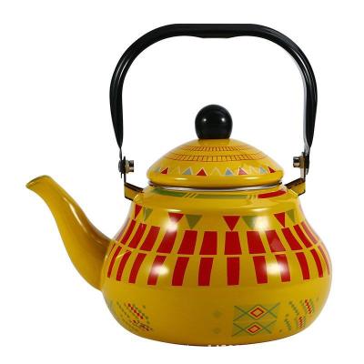 China Eco Friendly Enamelled Carbon Steel Kettle Customized Logo Water Boiling Kettle 1.2L 1.5L 1.8L 2.5L Teapot Coffee Kettle for sale