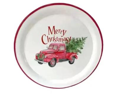 China Daily White Round Enamel Tableware Division Plate For Commercial Kitchens Custom Color for sale
