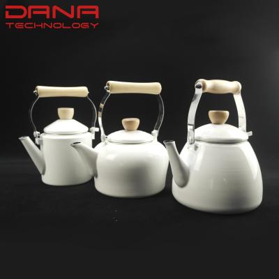 China White Enamel Metal Steel Water Kettle Teapot Stovetop Teapot  0.7L 1.2L 1.5L for sale
