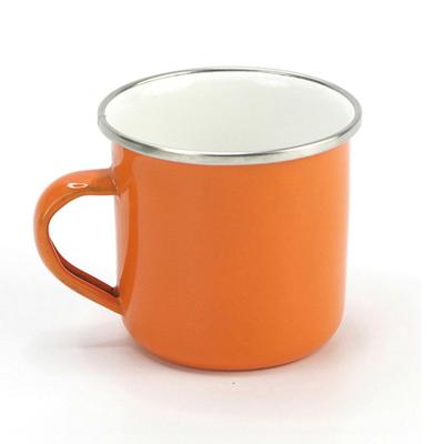 China Production 30 Days Enamel Coating Double Coating Carbon Steel Coffee Milk Camping Mug Customized Decal Lightweight Design for sale