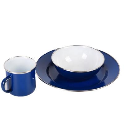 China Metal Enamel Coating Food Dish Plate Dinnerware Plate For Various Cuisines EU FDA for sale